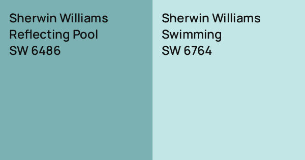 Sherwin Williams Reflecting Pool vs. Sherwin Williams Swimming comparison