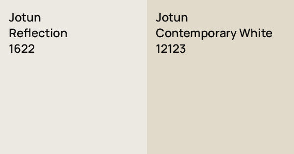 Jotun Reflection vs. Jotun Contemporary White comparison