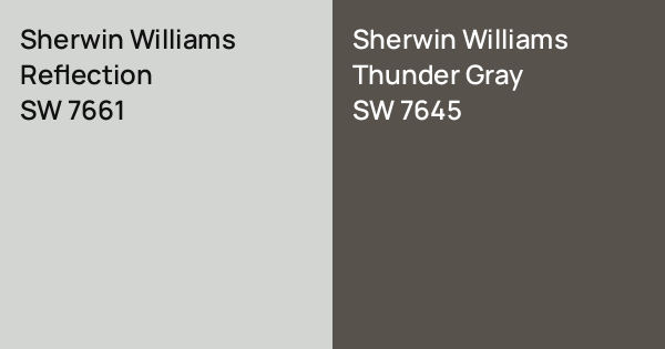 Sherwin Williams Reflection vs. Sherwin Williams Thunder Gray comparison