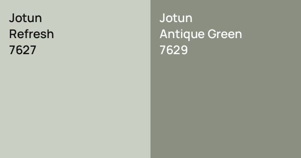 Jotun Refresh vs. Jotun Antique Green comparison