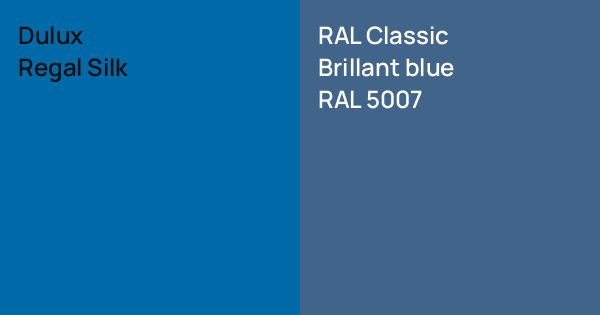 Dulux Regal Silk vs. RAL Classic Brillant blue comparison