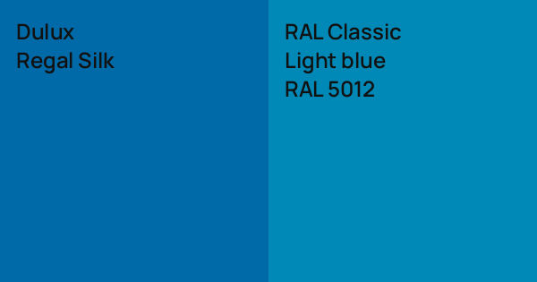 Dulux Regal Silk vs. RAL Classic Light blue comparison
