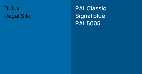 Dulux Regal Silk vs. RAL Classic Signal blue comparison