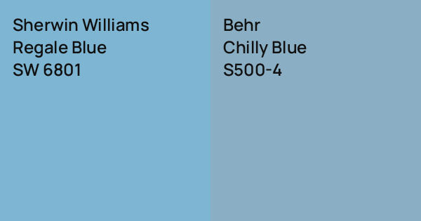 Sherwin Williams Regale Blue vs. Behr Chilly Blue comparison