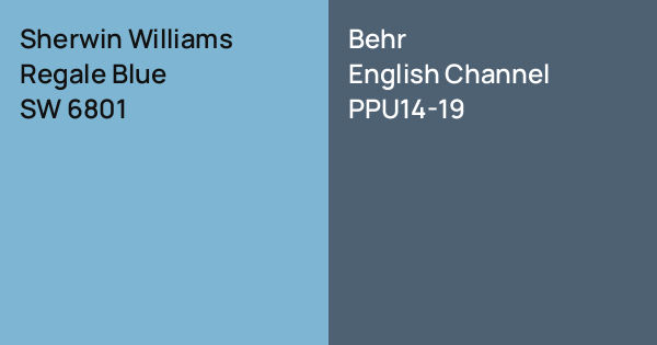 Sherwin Williams Regale Blue vs. Behr English Channel comparison