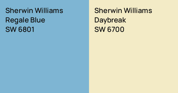 Sherwin Williams Regale Blue vs. Sherwin Williams Daybreak comparison