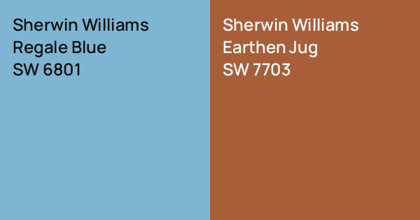 Sherwin Williams Regale Blue vs. Sherwin Williams Earthen Jug comparison