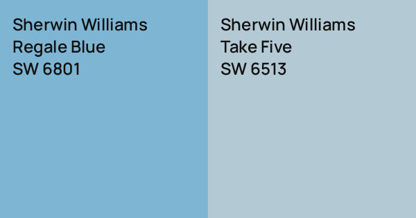 Sherwin Williams Regale Blue vs. Sherwin Williams Take Five comparison
