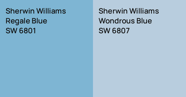 Sherwin Williams Regale Blue vs. Sherwin Williams Wondrous Blue comparison