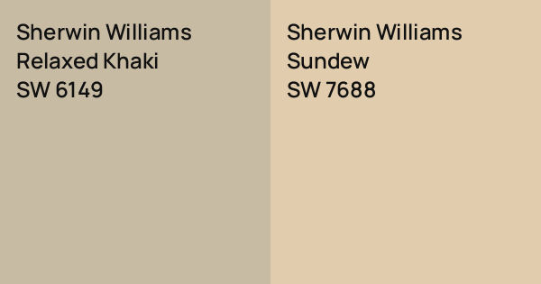 Sherwin Williams Relaxed Khaki vs. Sherwin Williams Sundew comparison
