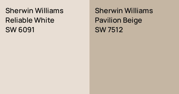 Sherwin Williams Reliable White vs. Sherwin Williams Pavilion Beige ...