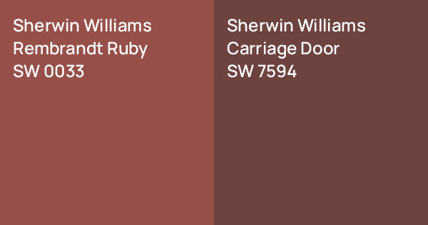 Sherwin Williams Rembrandt Ruby vs. Sherwin Williams Carriage Door ...