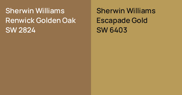 Sherwin Williams Renwick Golden Oak vs. Sherwin Williams Escapade Gold ...