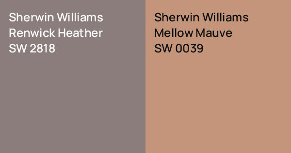 Sherwin Williams Renwick Heather vs. Sherwin Williams Mellow Mauve ...