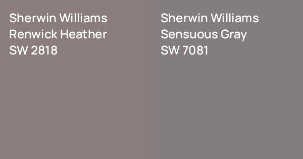 Sherwin Williams Renwick Heather vs. Sherwin Williams Sensuous Gray ...