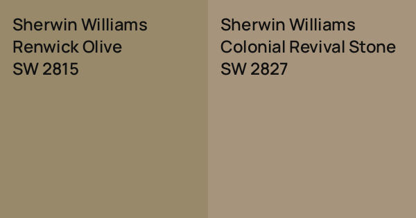 Sherwin Williams Renwick Olive vs. Sherwin Williams Colonial Revival ...