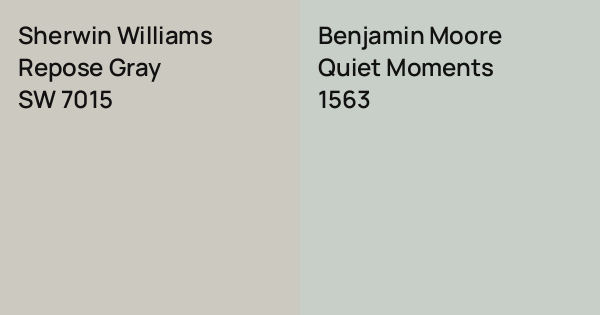 Sherwin Williams Repose Gray vs. Benjamin Moore Quiet Moments comparison