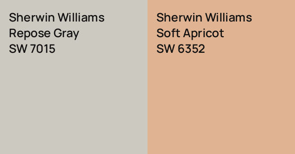 Sherwin Williams Repose Gray vs. Sherwin Williams Soft Apricot comparison