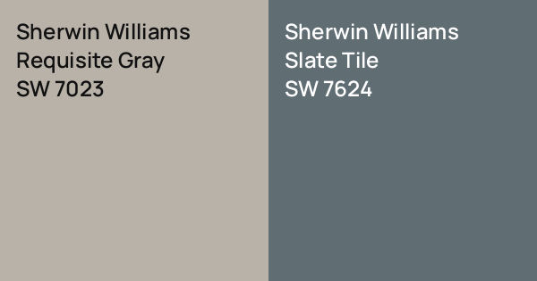 Sherwin Williams Requisite Gray vs. Sherwin Williams Slate Tile comparison