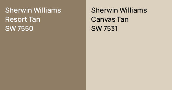 Sherwin Williams Resort Tan vs. Sherwin Williams Canvas Tan comparison