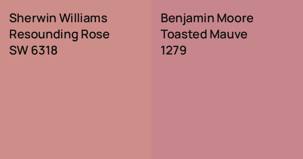 Sherwin Williams Resounding Rose vs. Benjamin Moore Toasted Mauve ...