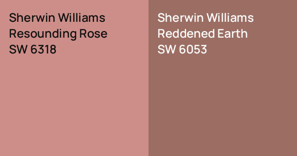 Sherwin Williams Resounding Rose vs. Sherwin Williams Reddened Earth ...