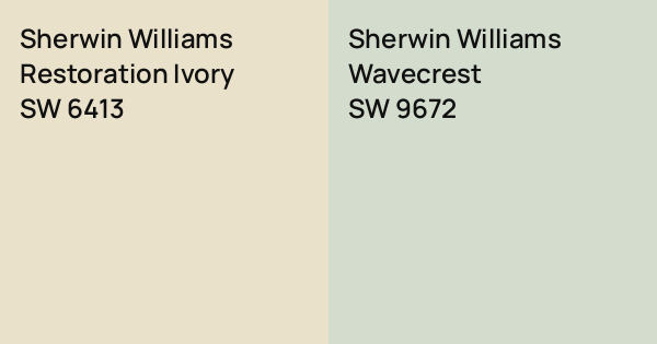 Sherwin Williams Restoration Ivory vs. Sherwin Williams Wavecrest ...