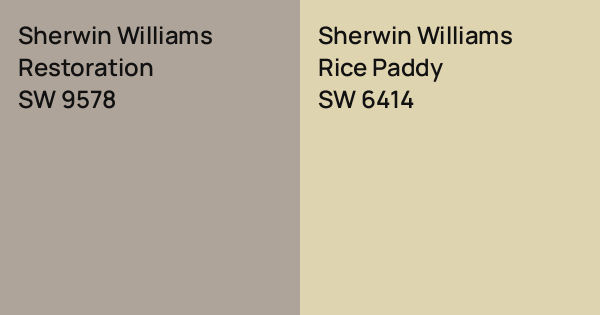 Sherwin Williams Restoration vs. Sherwin Williams Rice Paddy comparison