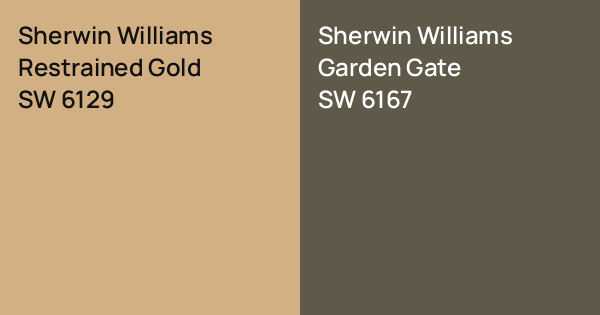 Sherwin Williams Restrained Gold vs. Sherwin Williams Garden Gate ...
