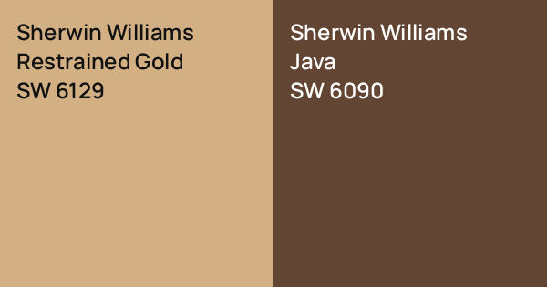 Sherwin Williams Restrained Gold vs. Sherwin Williams Java comparison