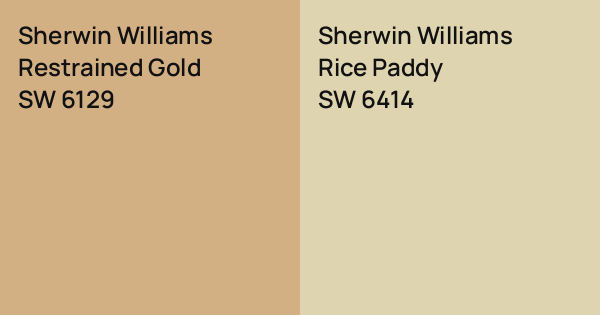Sherwin Williams Restrained Gold vs. Sherwin Williams Rice Paddy comparison