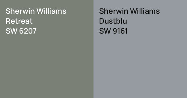Sherwin Williams Retreat vs. Sherwin Williams Dustblu comparison