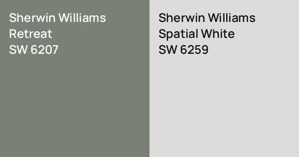 Sherwin Williams Retreat vs. Sherwin Williams Spatial White comparison