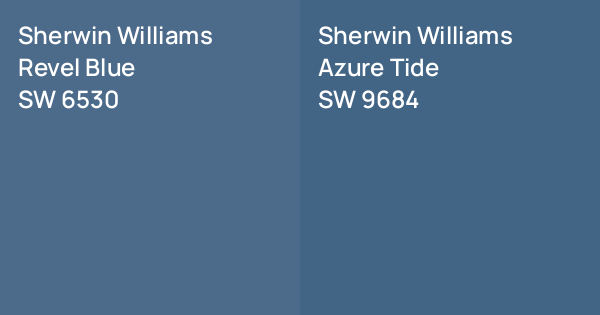 Sherwin Williams Revel Blue vs. Sherwin Williams Azure Tide comparison