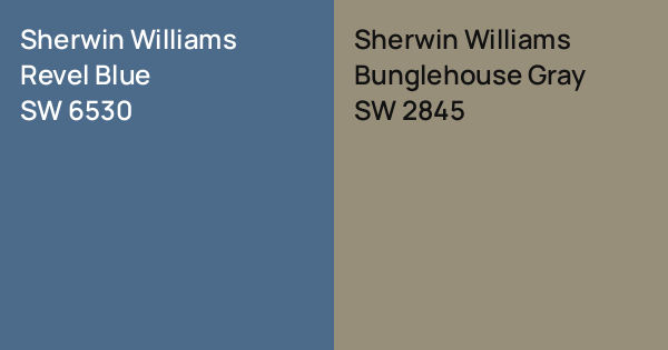 Sherwin Williams Revel Blue vs. Sherwin Williams Bunglehouse Gray ...
