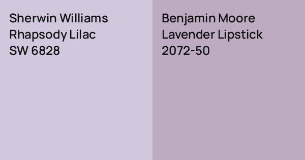 Sherwin Williams Rhapsody Lilac vs. Benjamin Moore Lavender Lipstick ...
