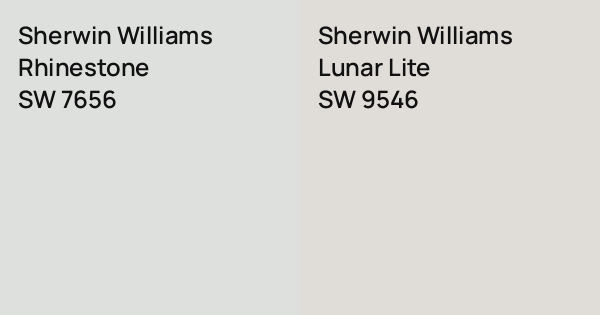 Sherwin Williams Rhinestone vs. Sherwin Williams Lunar Lite comparison