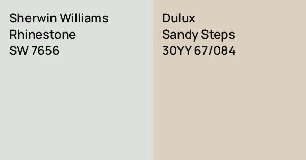 Sherwin Williams Rhinestone vs. Dulux Sandy Steps comparison