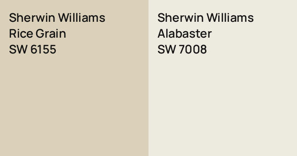 Sherwin Williams Rice Grain vs. Sherwin Williams Alabaster comparison