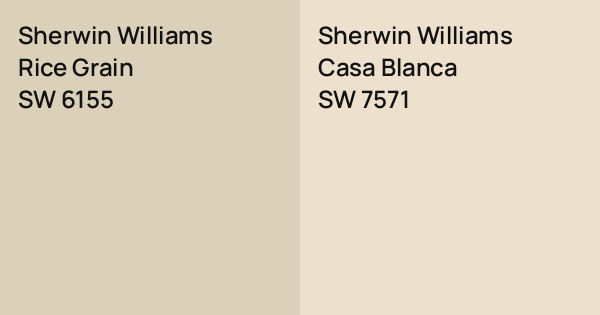 Sherwin Williams Rice Grain vs. Sherwin Williams Casa Blanca comparison