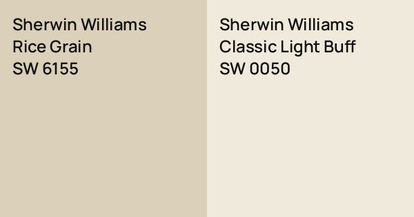 Sherwin Williams Rice Grain vs. Sherwin Williams Classic Light Buff ...
