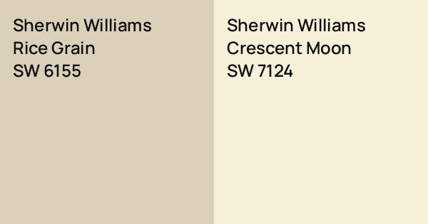 Sherwin Williams Rice Grain vs. Sherwin Williams Crescent Moon comparison