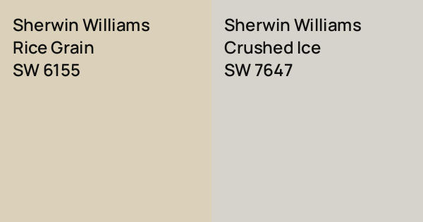 Sherwin Williams Rice Grain vs. Sherwin Williams Crushed Ice comparison