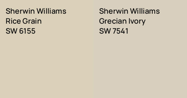 Sherwin Williams Rice Grain vs. Sherwin Williams Grecian Ivory comparison