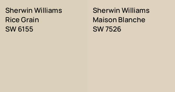 Sherwin Williams Rice Grain vs. Sherwin Williams Maison Blanche comparison