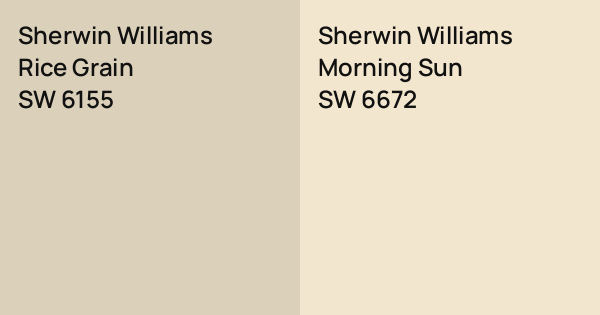 Sherwin Williams Rice Grain vs. Sherwin Williams Morning Sun comparison