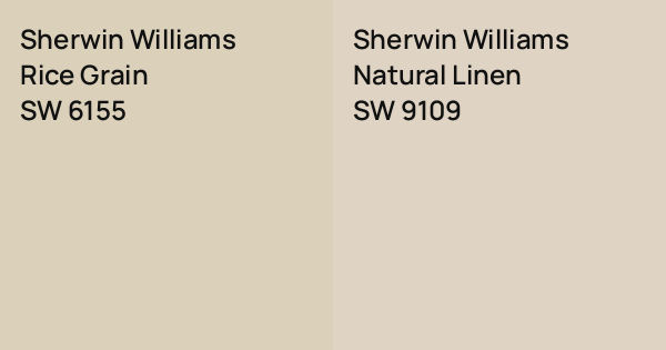 Sherwin Williams Rice Grain vs. Sherwin Williams Natural Linen comparison