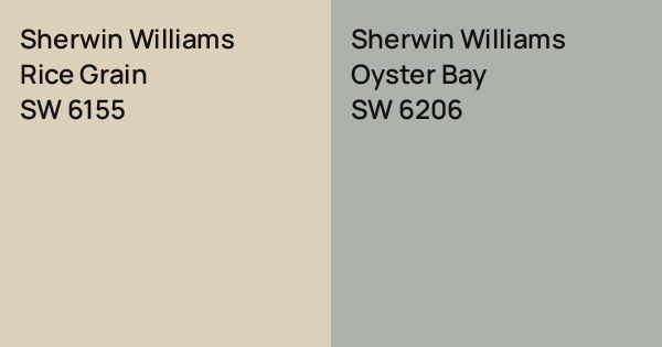 Sherwin Williams Rice Grain vs. Sherwin Williams Oyster Bay comparison