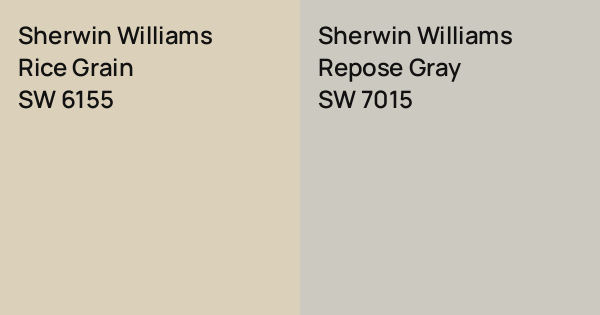 Sherwin Williams Rice Grain vs. Sherwin Williams Repose Gray comparison