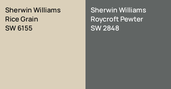Sherwin Williams Rice Grain vs. Sherwin Williams Roycroft Pewter comparison
